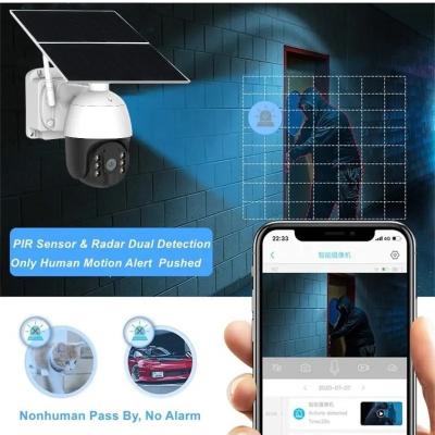 China 24 Hours Recording 20W 30000mAh Solar Camera Foldable Solar Panel 4G SIM Card 4G Solar PTZ Camera Te koop