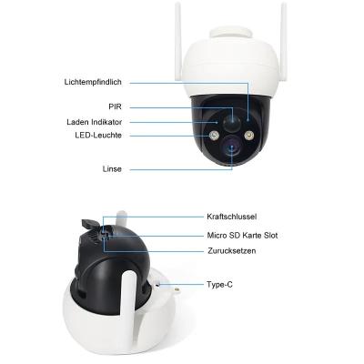 中国 3MP Wifi Solar Camera 4MP Wireless Surveillance IP Camera With 9000mah Recharge Battery Security Video Camera Outdoor 販売のため