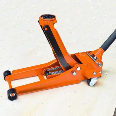 China Hydraulic Low Profile Floor Jack 3 Ton 6000lbs Yellow Color Pump Jack Scafolding Hydraulic Jack for Lifting for sale