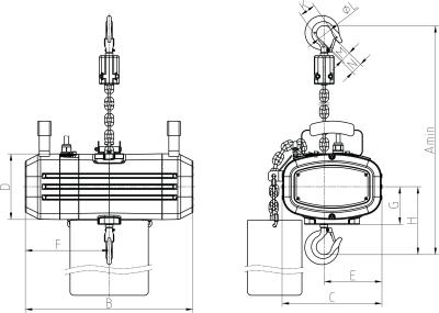 Cina Paranco elettrico a catena Jentan Stage JTDG OEM regolabile 1/2 tonnellata 500 kg in vendita