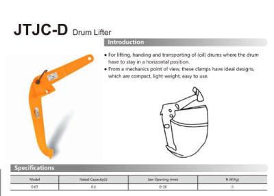 JTJC-D Jerrican Clamp Mechanical Lifting Devices for Horizontal Lifting and Handling of Oil Drums