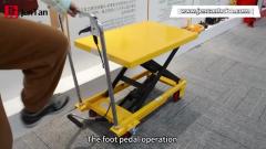 300kg Flat Lift Table Electric Hydraulic Mobile Shear Fork Type Platform Car