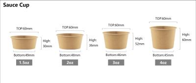 중국 누출 방지 ZH 크래프트 종이 소스 컵 3온스 판매용