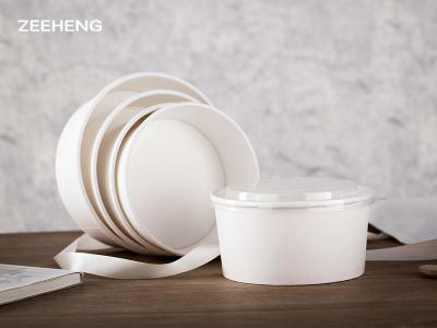 Китай 750 мл экологически чистые одноразовые салатные миски из белой бумаги с индивидуальным дизайном продается
