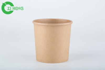 China Thick Screw Thread Bottom Kraft Paper Cups 230ml For Ice Cream PE Coated for sale
