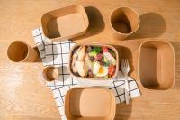 China Eco Friendly Rectangular Kraft Bowls for Salad Yohgurt for sale