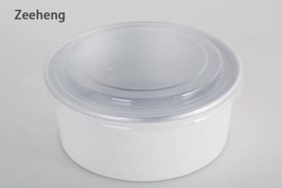 Cina Contenitore di alimento spesso bianco della ciotola di carta di induzione 36oz-1100ml del film di alluminio rotondo disponibile eliminabile del fornello in vendita