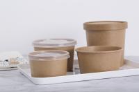 Cina Insalatiere di carta di bambù asportabili eliminabili 32oz con il chiaro coperchio dell'ANIMALE DOMESTICO in vendita