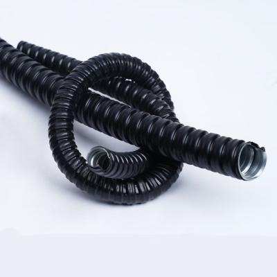 China Interlocked Flexible Metal Conduit Waterproof PVC Coated Steel Flexible Conduit for Electrical Installation for sale