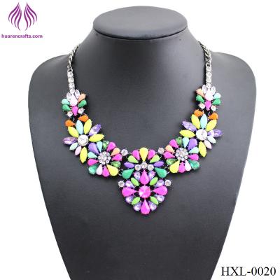 China Fashion  Rainbow color crystal exaggerated necklace for sale