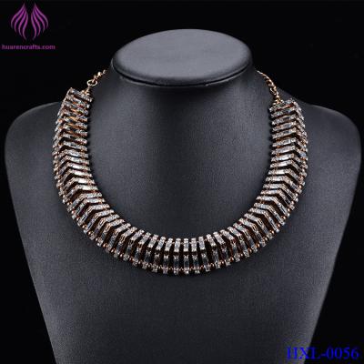 China Fashion exaggerated crystal geometric triangle necklace for sale