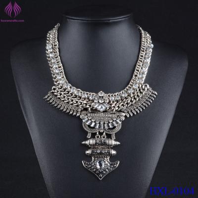 China Fashion StyleJewelry Pendant Chain Choker Crystal Statement Necklace Bib Chunky for sale