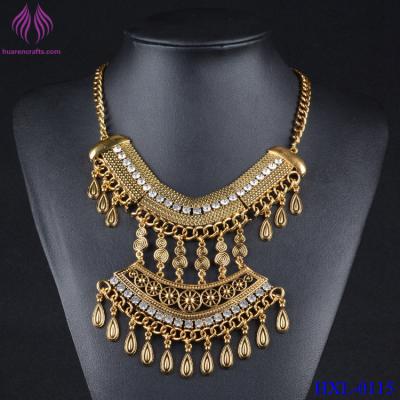 China Fashion Bohemian Fuxury Pendant Tassel Long Big Statement Chunky Bib Necklace for sale