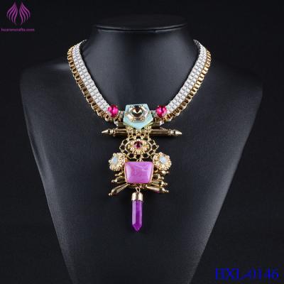 China China wholesale charm stone big choker necklaces for sale