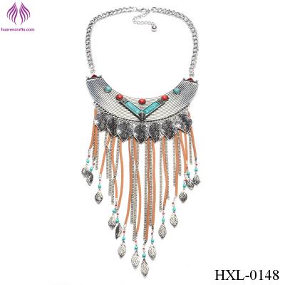 China China wholesale big chain tassel statement necklace for sale
