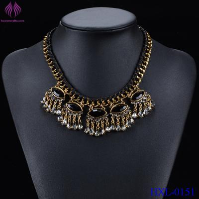 China China wholesale trendy alloy tassel fashion statement necklace for sale