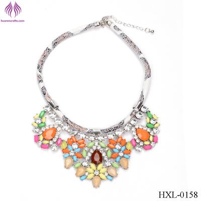 China China wholesale candy color crystal bib necklace for sale