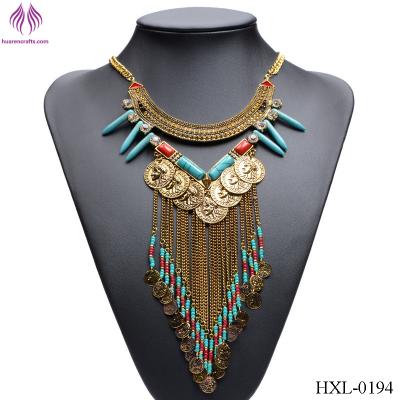 China China wholesale boho coin statement necklace for sale