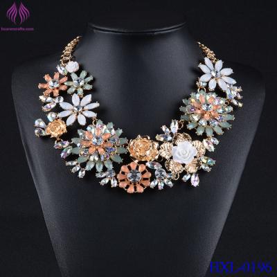China China wholesale colour flower shape statement necklace for sale
