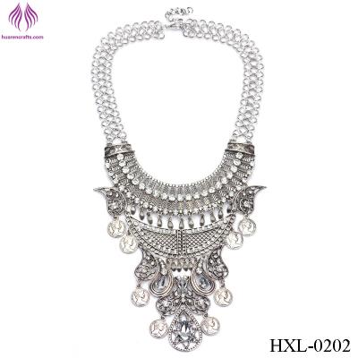 China Fashion Charm Jewelry Crystal Chunky Statement Bib Collar Chain Choker Necklace for sale