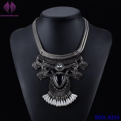 China Fashion Women Jewelry Pearl Necklace Chain Statement Bib Chunky Collar Pendant for sale