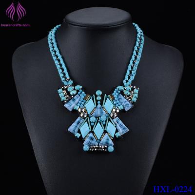 China Geometry Pendant Choker Chunky bib Statement Necklace women Fashion Jewelry for sale