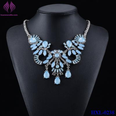 China Charm Pendant Chain Crystal Chunky Choker Bib Statement Necklace Fashion Jewelry for sale
