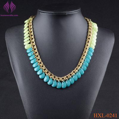 China Women New Teardrop Bubble Bib Statement Chain Choker Necklace for sale