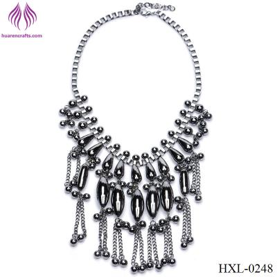 China Fashion Women Girl Jewelry Tassel Drop Pendant Chunky Chain Necklace Chocker Hot for sale