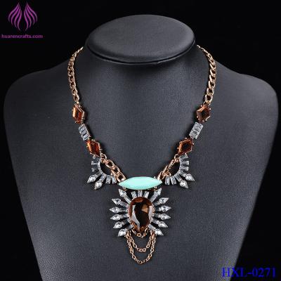 China Fashion Jewelry chunky crystal statement necklace for sale