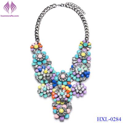 China Fashion Jewelry alloy big flower bib necklace for sale
