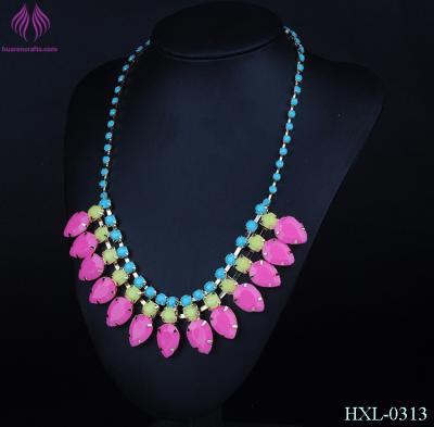China Factory direct pink water drop collar necklace for sale