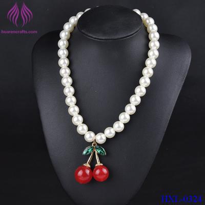 China Fashion Women Chain Choker White Chunky Pearl chain Statement Necklace Jewelry for sale