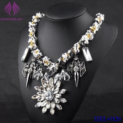 China Fashion tattoo choker necklace with crystal flower for sale
