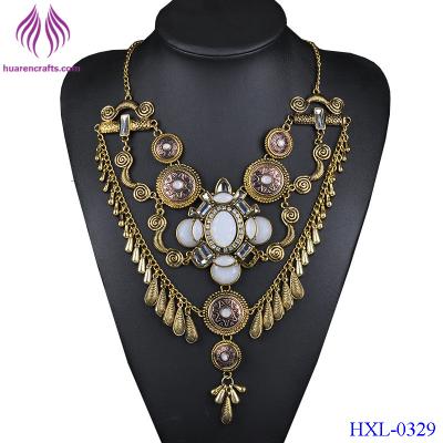 China Factory direct gold plated crystal flower choker necklace for sale