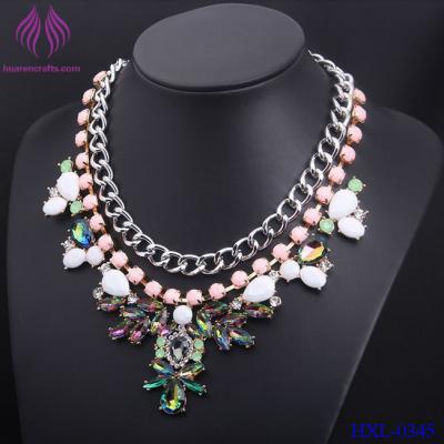 China New Womens Crystal Bubble Bib Choker Statement Chain Necklace Pendant Jewelry for sale