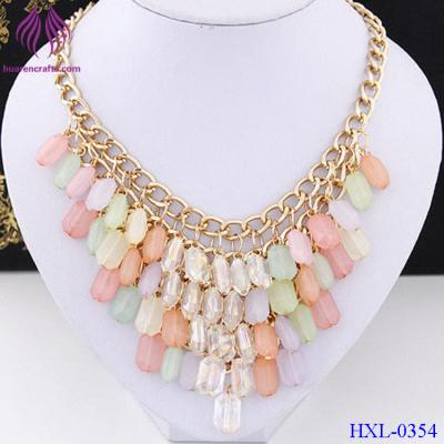 China Bohemian Hot Vintage Stylish Layered crystal Beads Tassel Necklace for sale