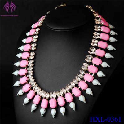 China New style antique Crystal chain collar necklace Statement bib necklace pendant charm gift Woman dress Accessories for sale