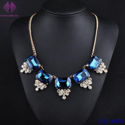 China Hot Sale Women Fashion diamond stone costume jewelry necklace for sale