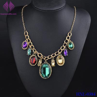 China Fashion Design color Crystal Glass Pendant Necklace for sale