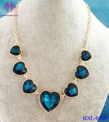 China Fashion Women Heart Crystal Rhinestone Chain Pendant Necklace Jewelry for sale