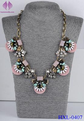 China Women crystal statement necklace with resin stone necklace for sale