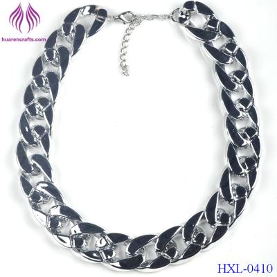 China Fashion jewelry Pave Chain Choker Necklace Women Bijoux Chunky Link Chain Necklace Costume Jewelry for sale