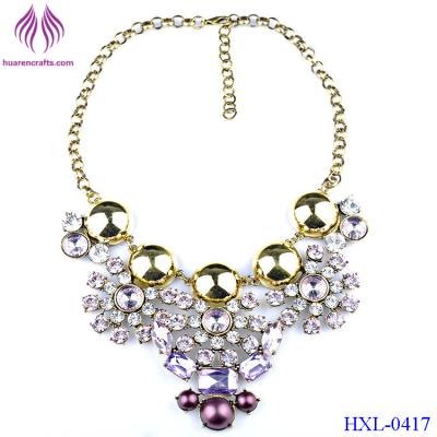 China Fashion jewelry crystal bead statement collar necklace for sale
