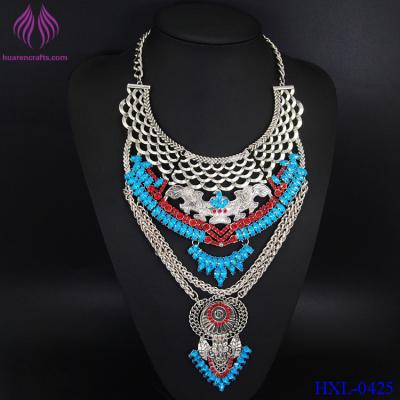 China Fashion Jewelry retro wholesale eagle choker crystal statement necklace for sale