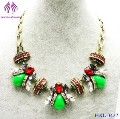 China New Arrival Resin Zinc Alloy Best Seller crystal Insect Imitation Necklace for sale