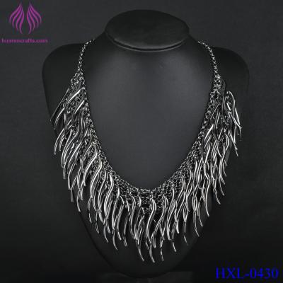 China Fashion Luxury Leaf pendant Necklace leaf tassel Statement Necklace Costume Necklaces for sale