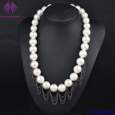 China Elegant Jewelry Imitation Pearl Chain Necklace With chain tassel For Women for sale
