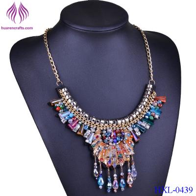 China Hot selling new fashion square resin bubble statement bib necklace for women for sale