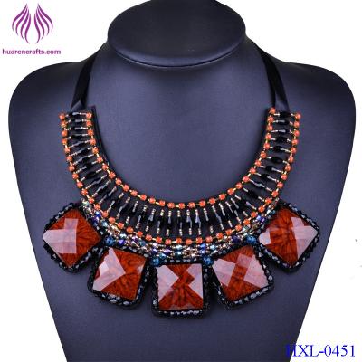 China Women Collar Chokers Resin Bead bib Statement Necklace for sale